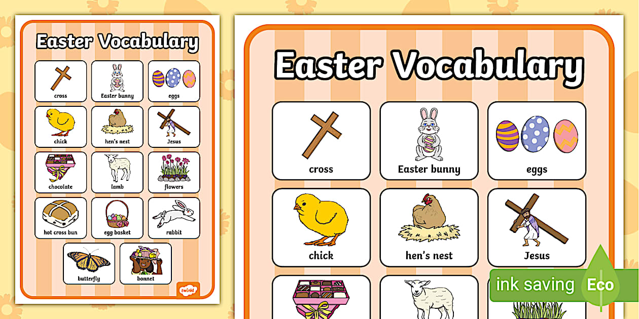 Easter KS1 Vocabulary Poster (teacher made) - Twinkl