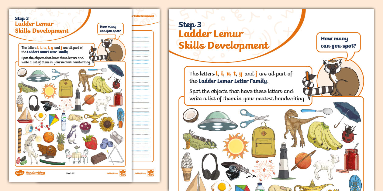 Step 3 Lemur Ladder Skills Development Activity Sheet