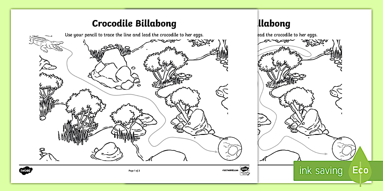 Crocodile Fine Motor Control Worksheet / Worksheet - Twinkl