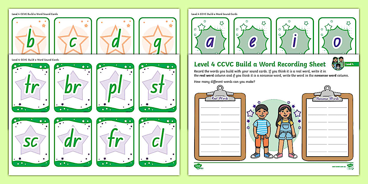 Level 4 CCVC Build a Word Gamê (professor feito) - Twinkl