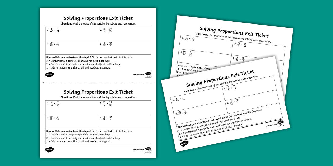 Seventh Grade Solving Proportions Exit Ticket - Twinkl Seventh Grade Solving Proportions Exit Ticket - Twinkl