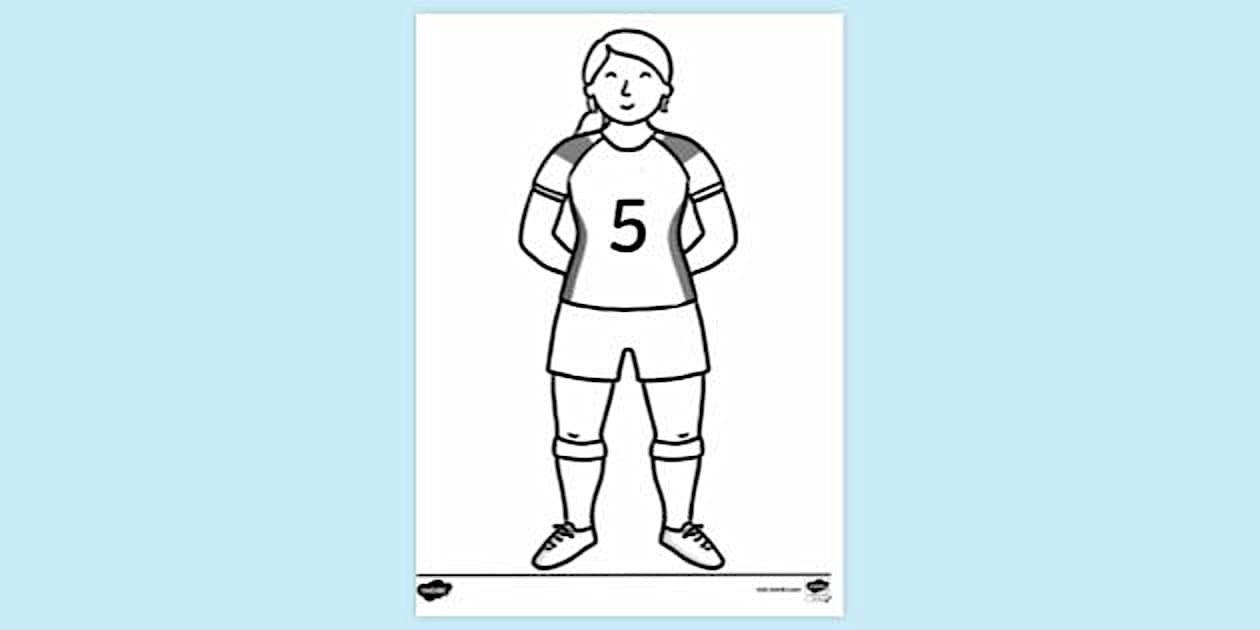 Rugby Player 5 Colouring Sheet | Colouring Sheet - Twinkl