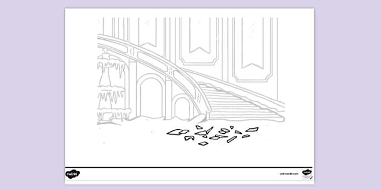 Ice Palace and Ice Pieces Colouring Sheet | Colouring Sheets
