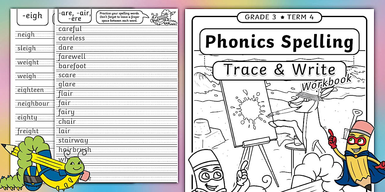 Grade 3 Term 4 Phonics Spelling Trace and Write Booklet