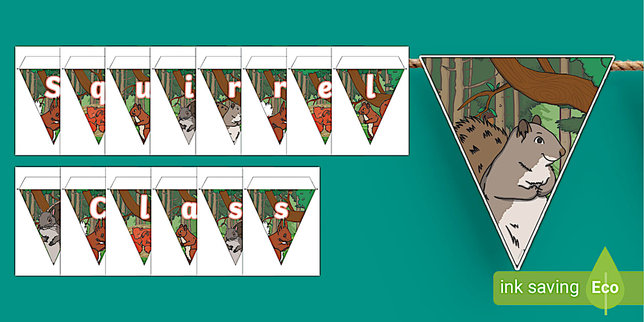 Squirrel Class Display Bunting - KS1 (teacher made) - Twinkl
