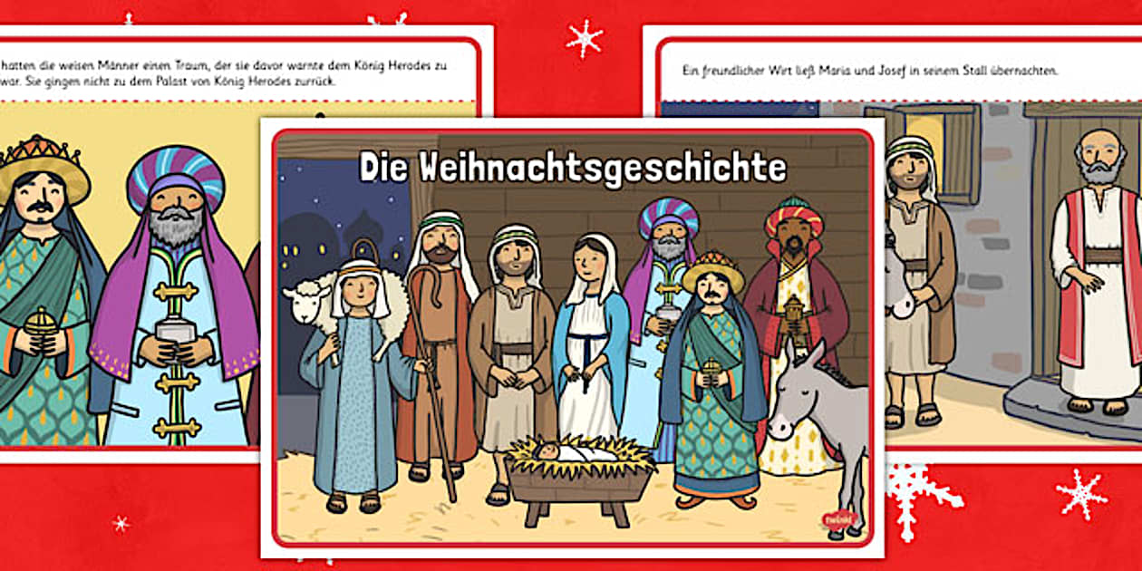 Die Weinachtsgeschichte Story German (teacher made) - Twinkl