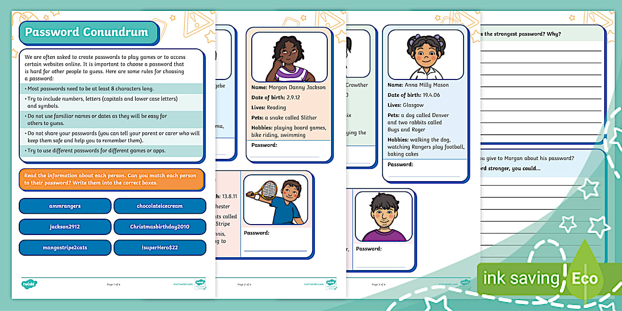 Password Conundrum (Ages 5 - 7) - Twinkl