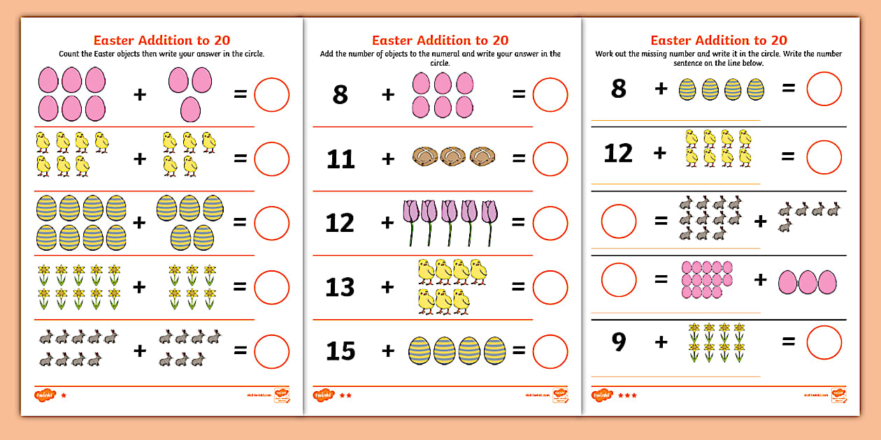 Easter Addition with Objects | Adding to 20 | Twinkl | KS1