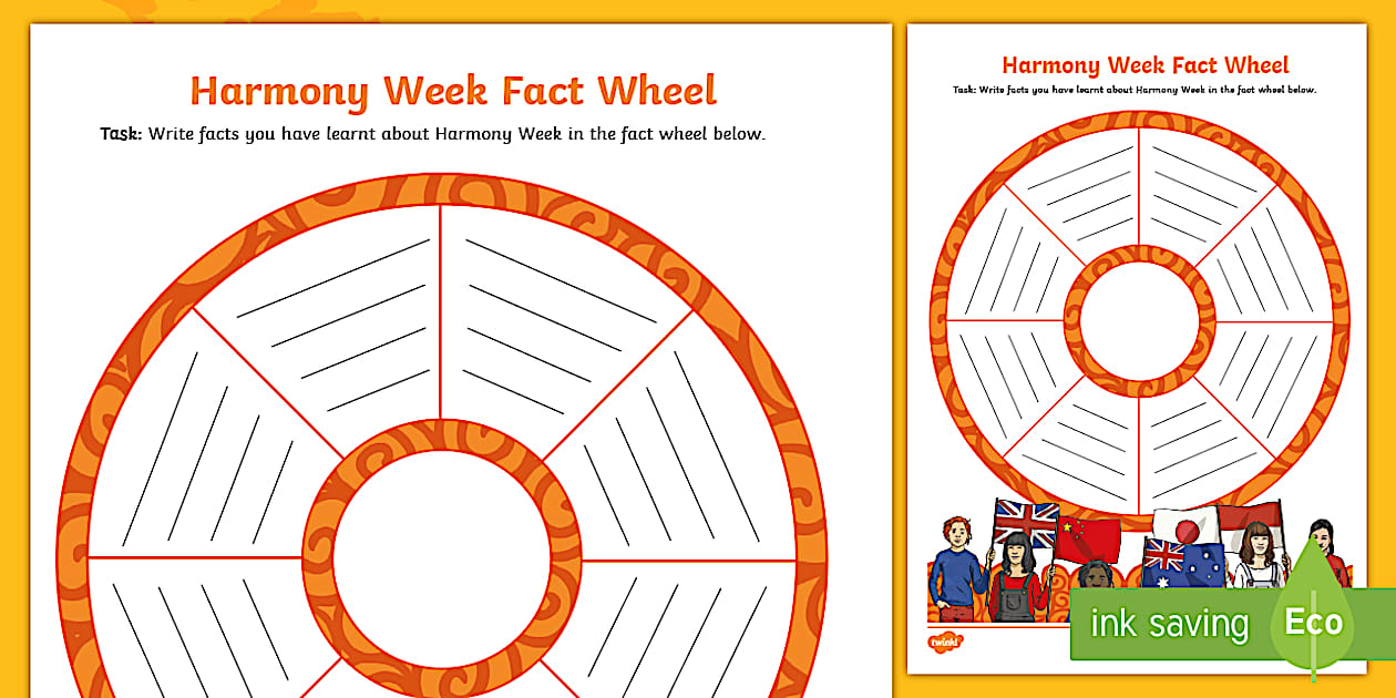 Harmony Week Fact Wheel Worksheet (teacher made) - Twinkl