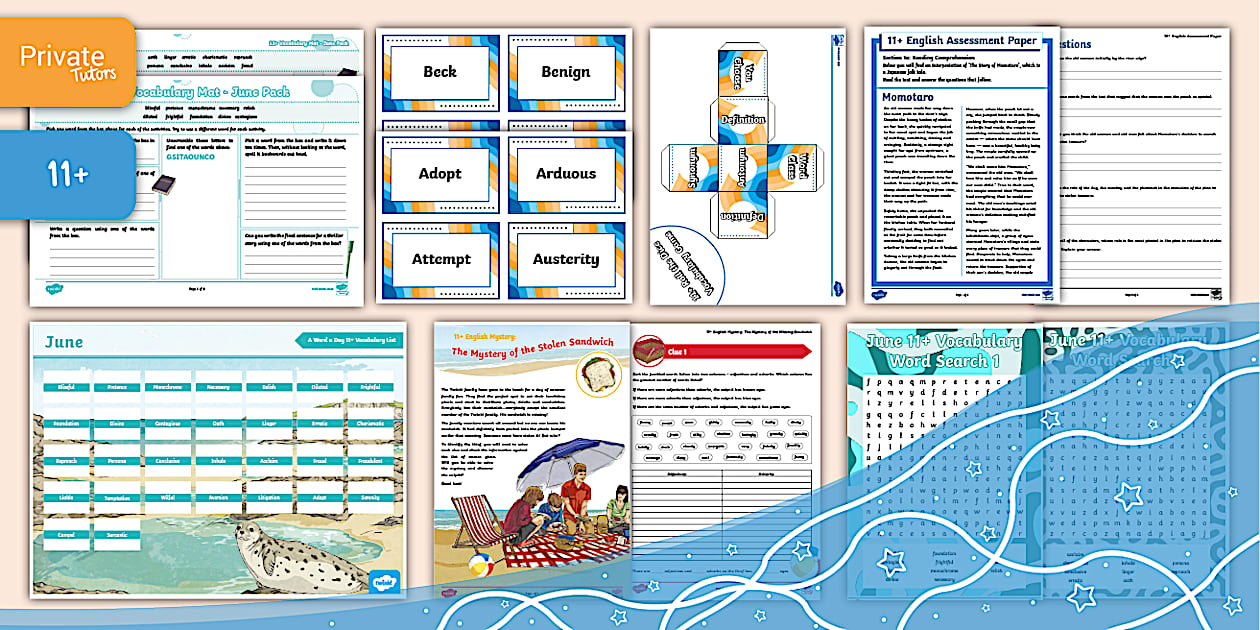 11+ A Word a Day Vocabulary Pack - June - Twinkl