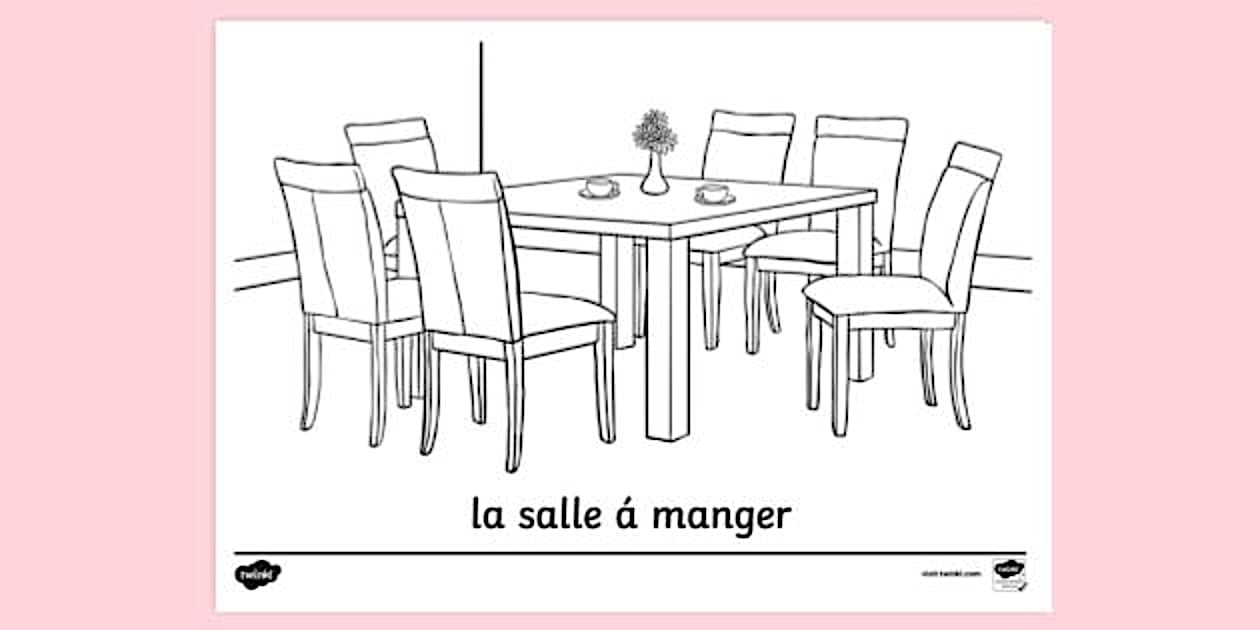 La Salle á Manger Dining Room Colouring Sheet | Colouring