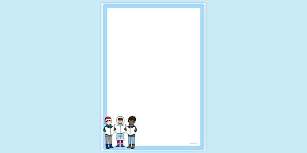 Simple Blank Carol Singers Page Border | Page Borders | Twinkl