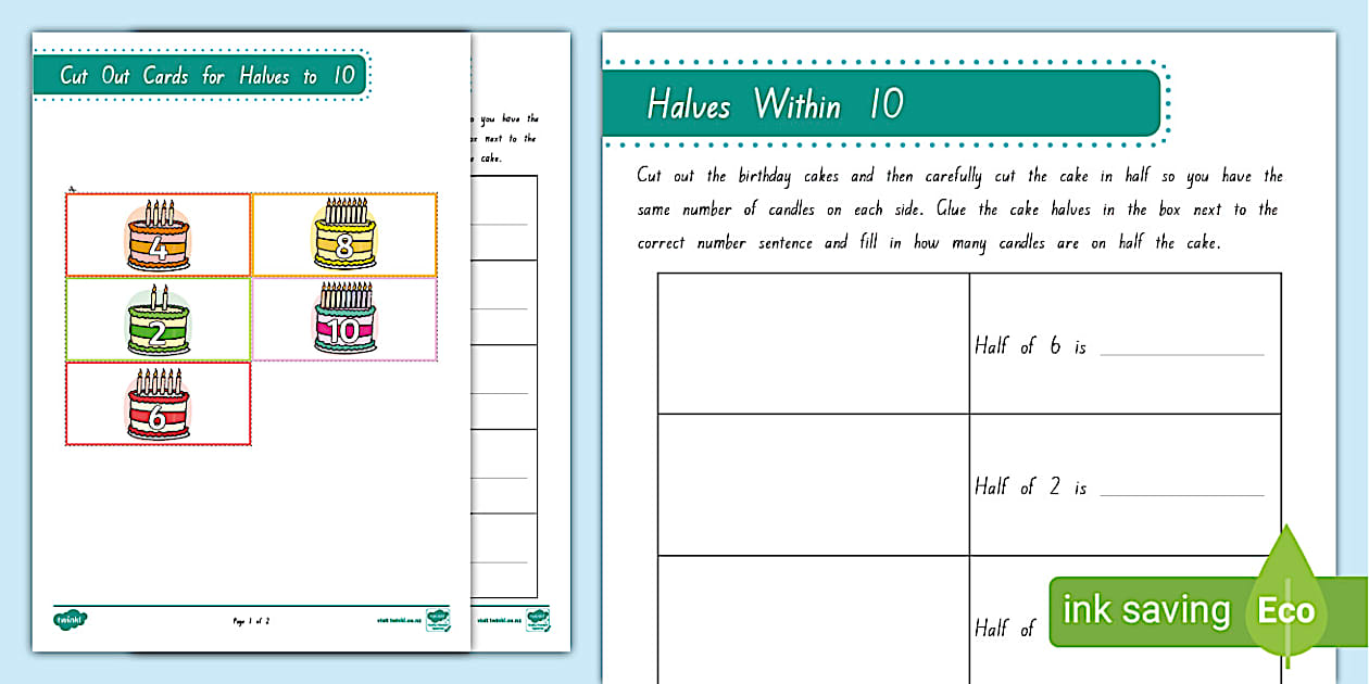 Recalling Halves Within 10 (Stage 2-3) | Fractions - Twinkl