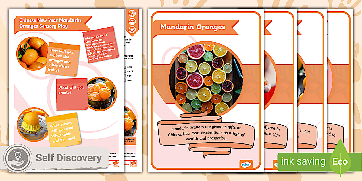 Chinese New Year Mandarin Oranges Sensory Play Pack - Twinkl