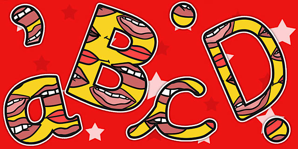 Cursive Mouth Themed A4 Display Lettering - Twinkl