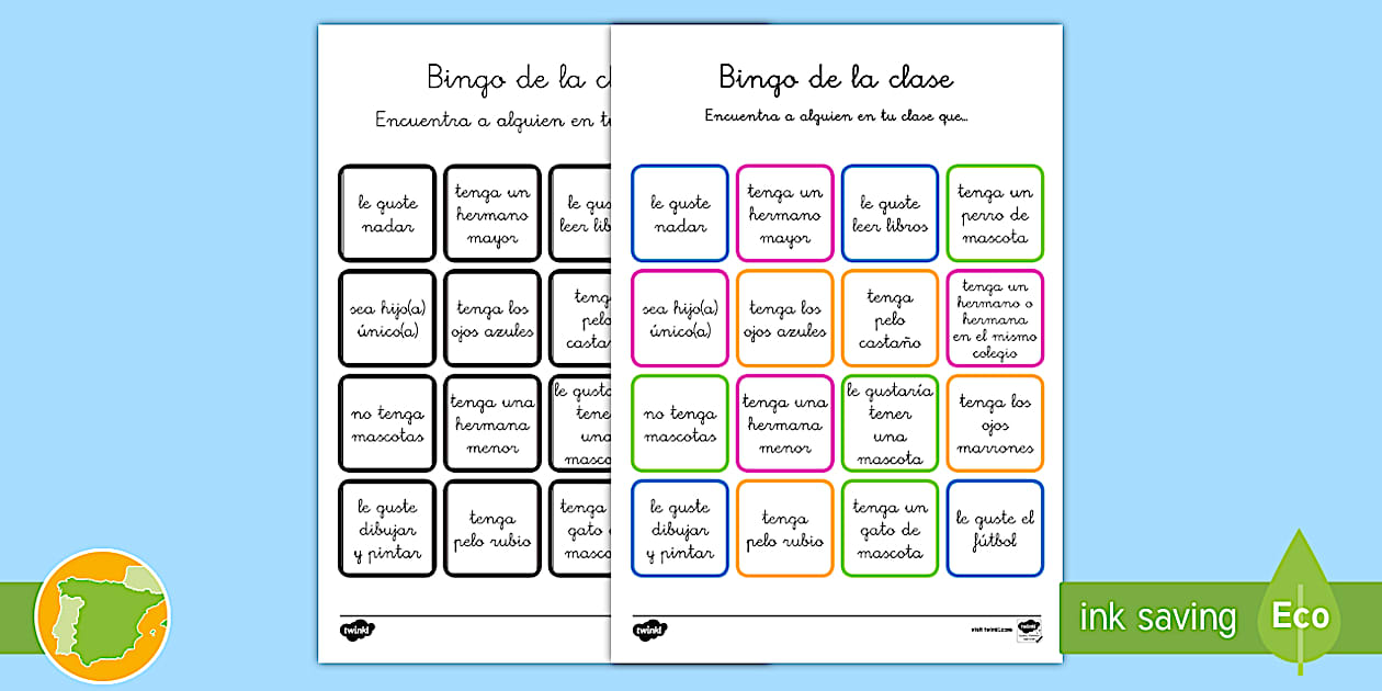 Bingo: Bienvenidos a la clase nueva (profesor hizo) - Twinkl