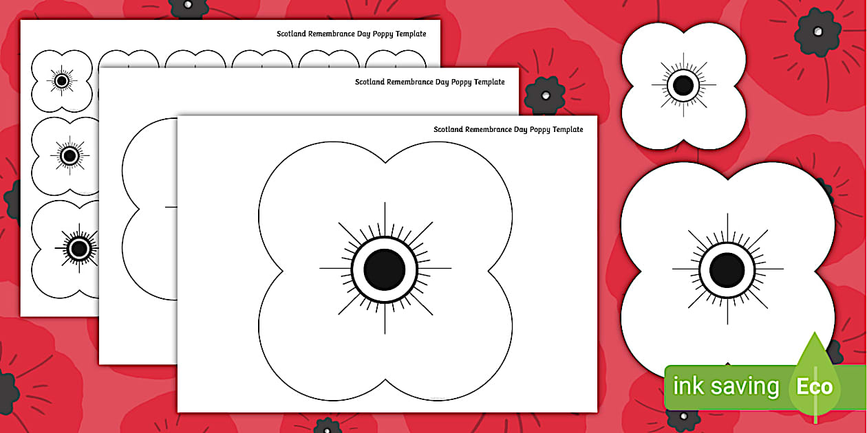 Scotland Remembrance Day Poppy Template (teacher made)