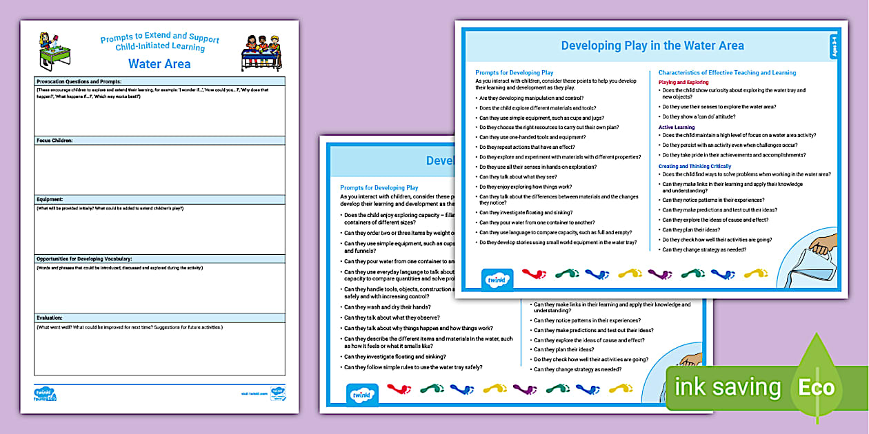 EYFS Water Area Child-Initiated Learning Resource Pack