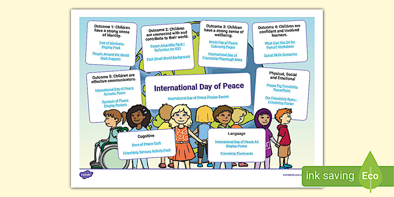 FREE! - International Day of Peace Topic Planner - Twinkl