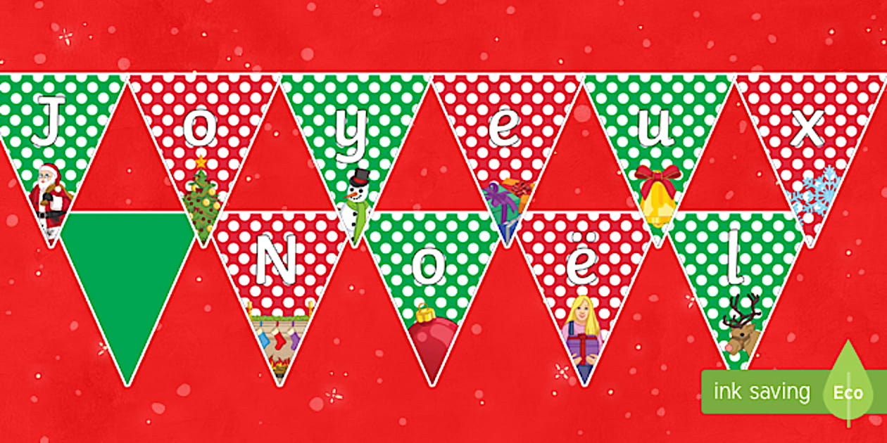 Joyeux Noël Display Bunting French (teacher made) - Twinkl