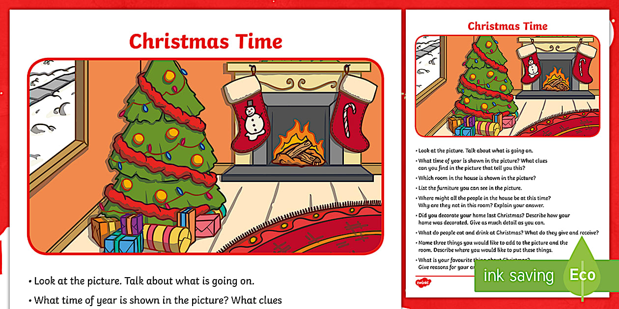Christmas Aistear Oral Language Worksheet (teacher made)