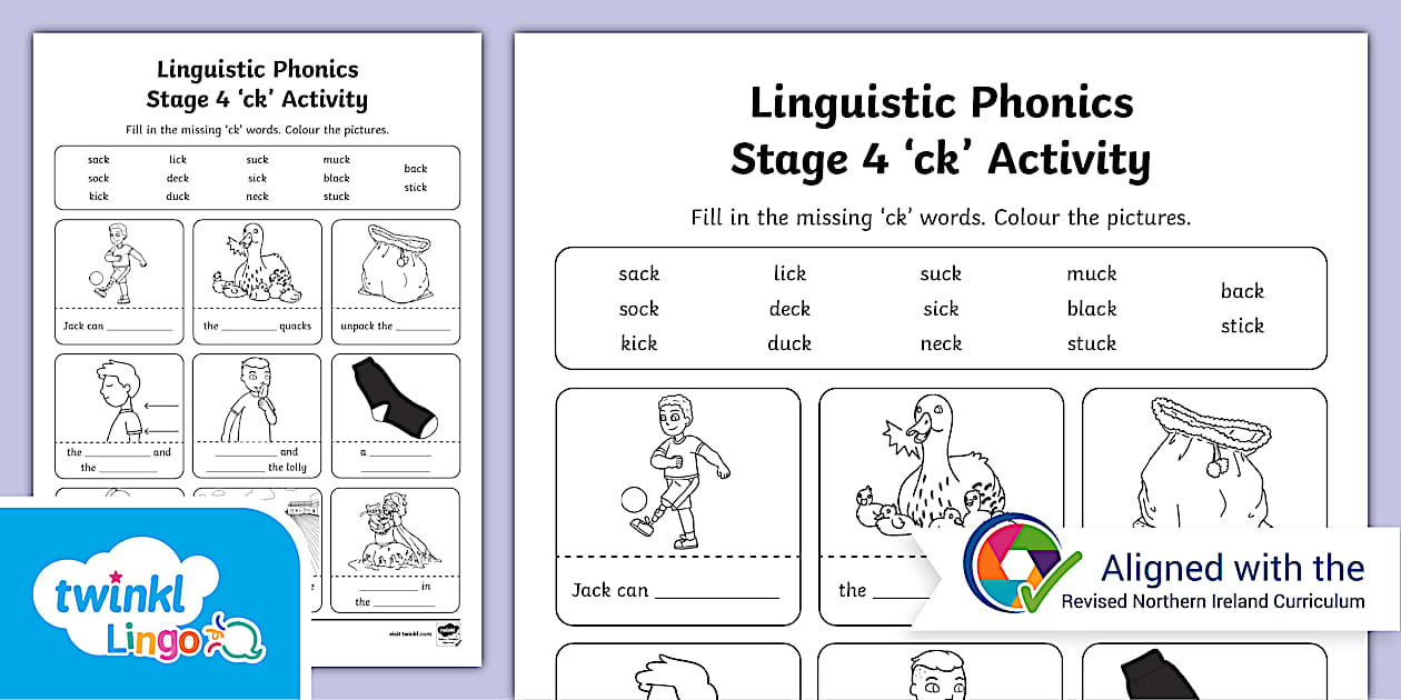 Linguistic Phonics Stage 4 ck Activity Sheet | Twinkl Lingo