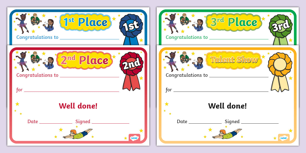 Talent Show Certificates - Twinkl Classroom Management