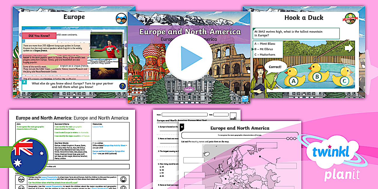 Year 5 HASS Geography Europe and North America Lesson 1