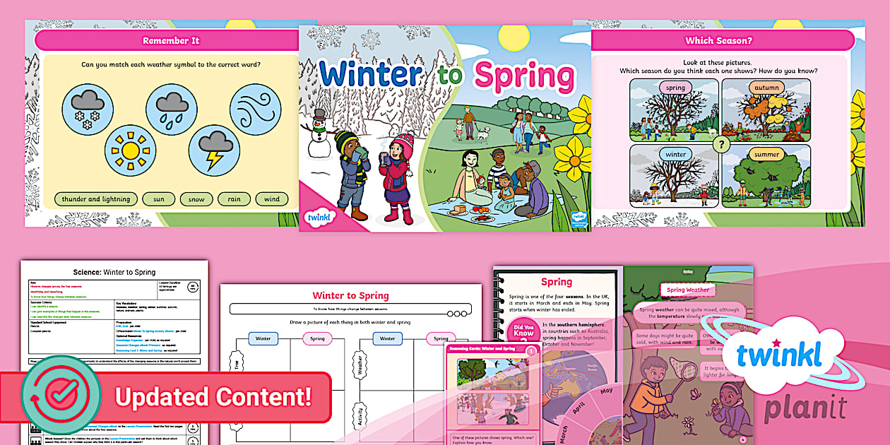Science Seasonal Changes Year 1 Winter to Spring Lesson Pack