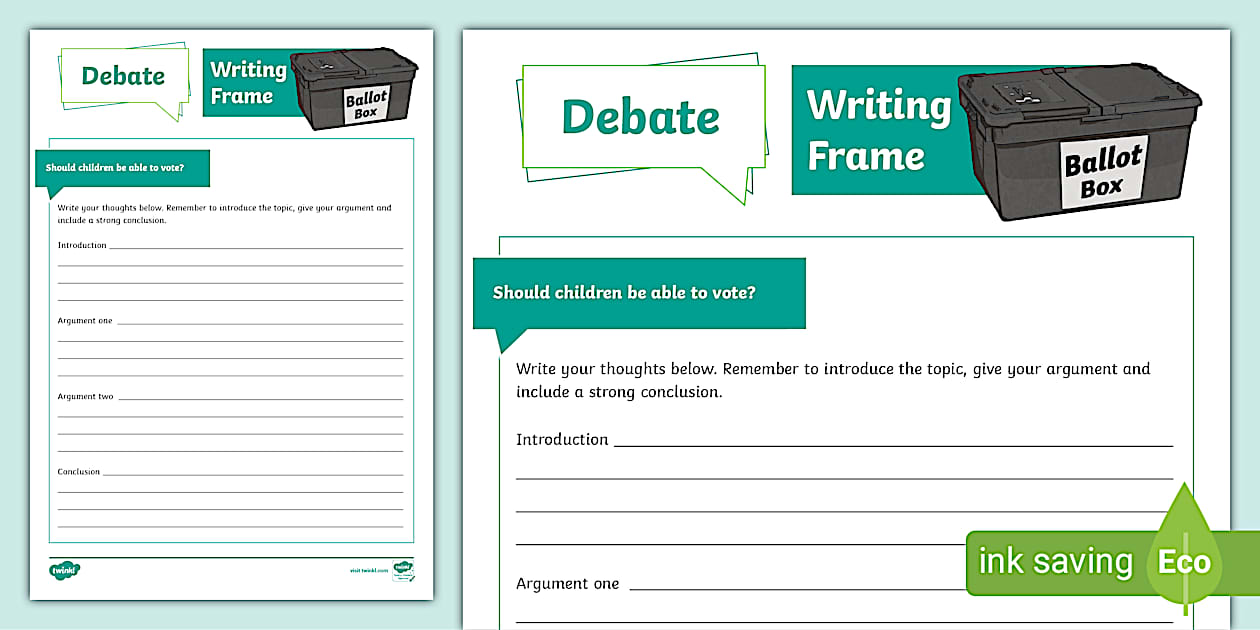 Should Children Be Able to Vote? Debate Writing Frame