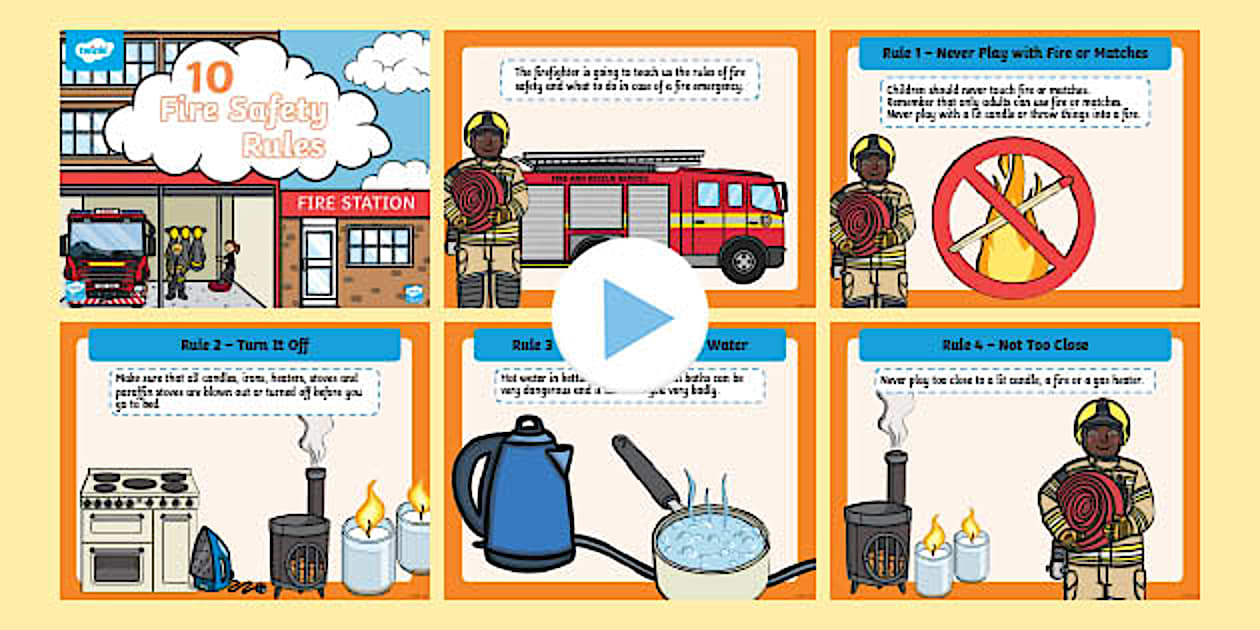 Foundation Phase LS T3 10 Fire Safety Rules PowerPoint (CAPS)