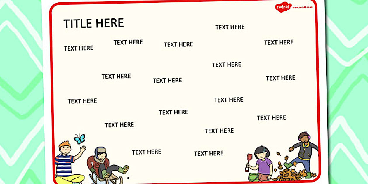 Seasons Themed Editable Word Mat