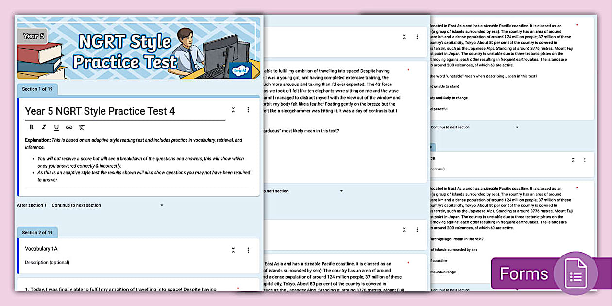Year 5 NGRT Style Practice Test 4 (teacher made) - Twinkl