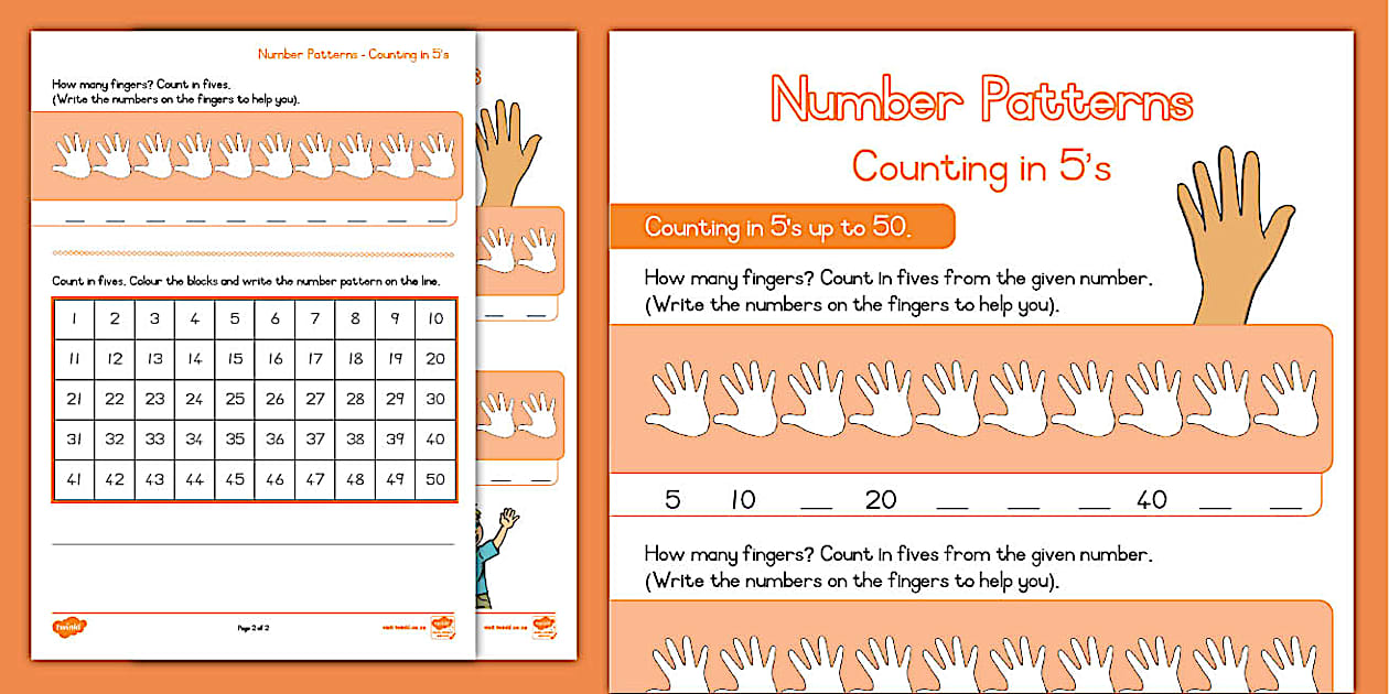 Grade 1 Maths: Number Patterns: 5's to 50 (teacher made)