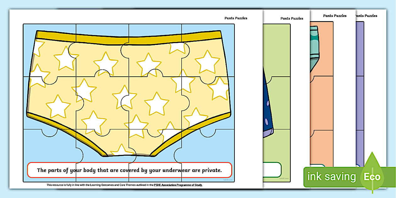 My Body Belongs to Me – Pants Puzzles (teacher made)