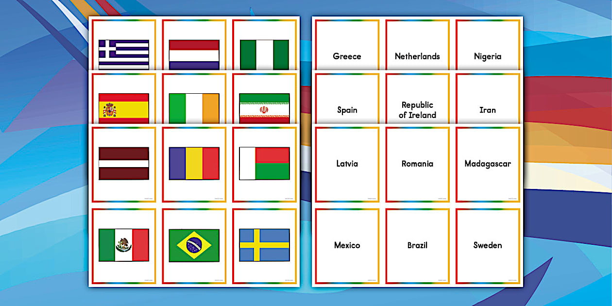 Winter Games Countries Flags Matching Game - Twinkl