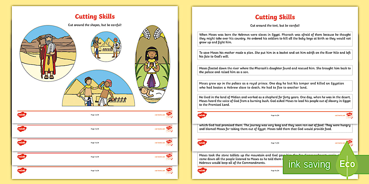 Editable Life of Moses Story Sequencing Activity - Twinkl