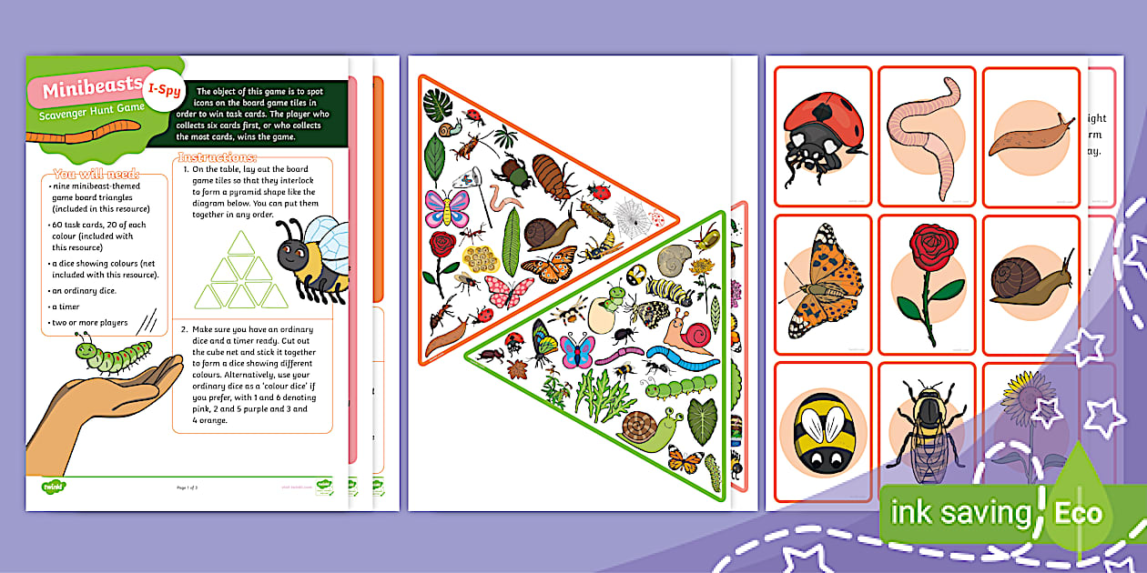 Minibeast I-Spy Scavenger Hunt Game (teacher made) - Twinkl