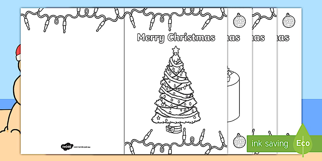 Christmas Cards to Colour in for Kids | Festive Resource