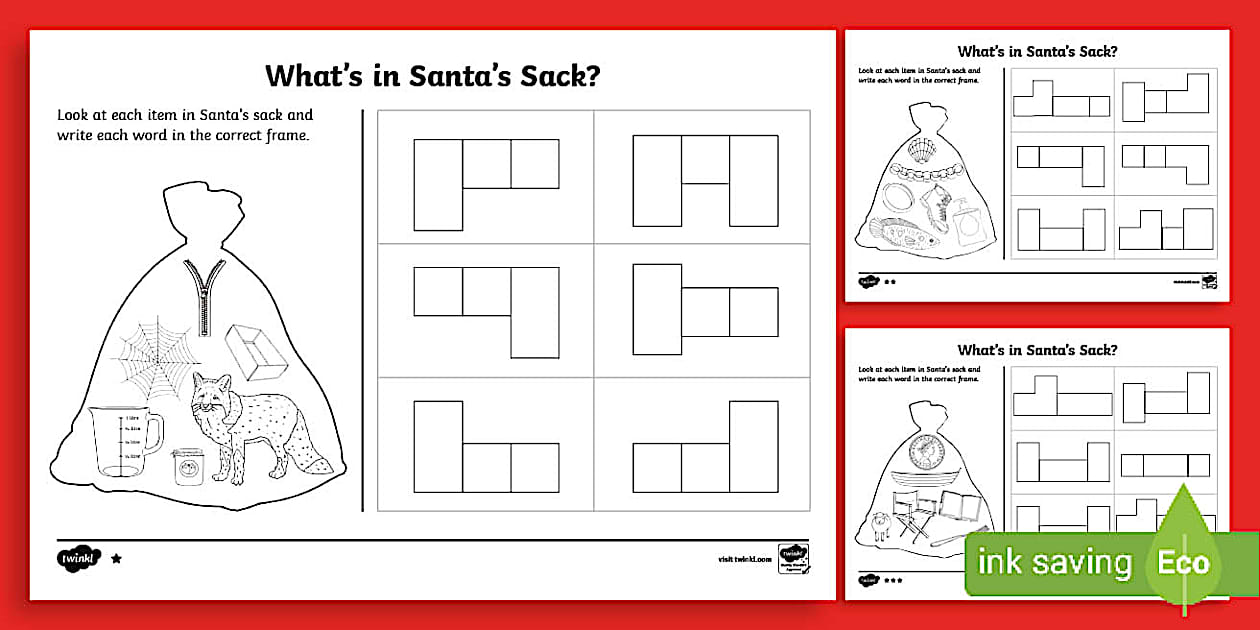 Phase 3 What's in Santa's Sack? Phonics Activity