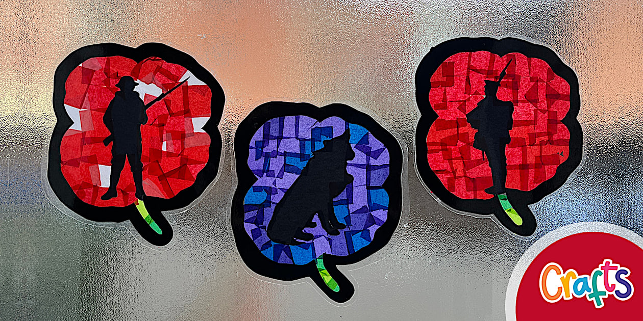 Remembrance Day Silhouette Suncatcher (teacher made)