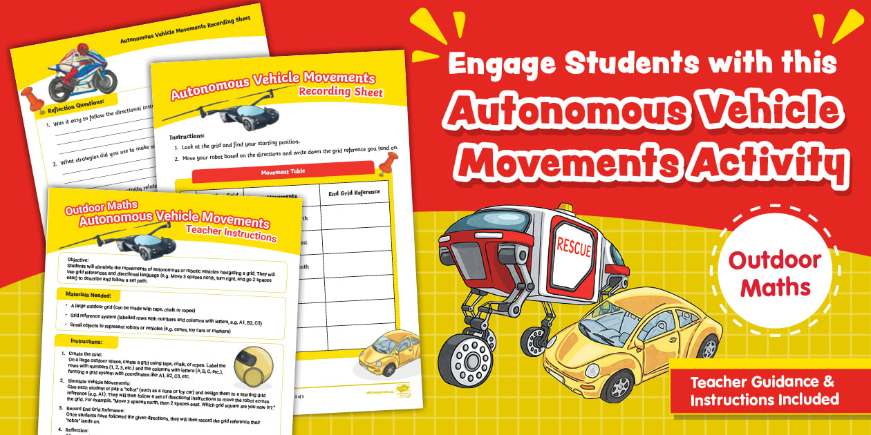 Outdoor Maths: Autonomous Vehicle Movements - Twinkl