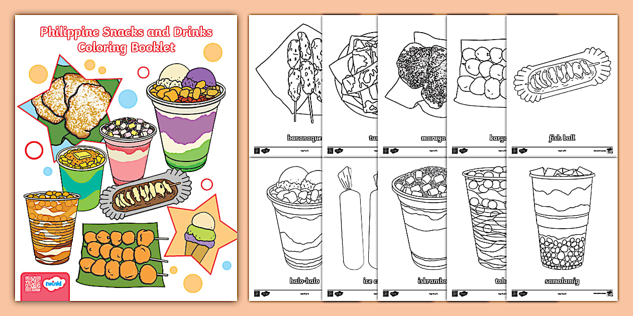 Philippine Snacks and Drinks Coloring Booklet | Grade 1 | Twinkl