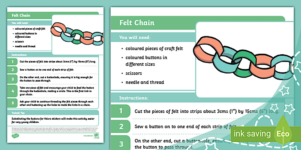 Felt Chain Fine Motor Activity (teacher made) - Twinkl