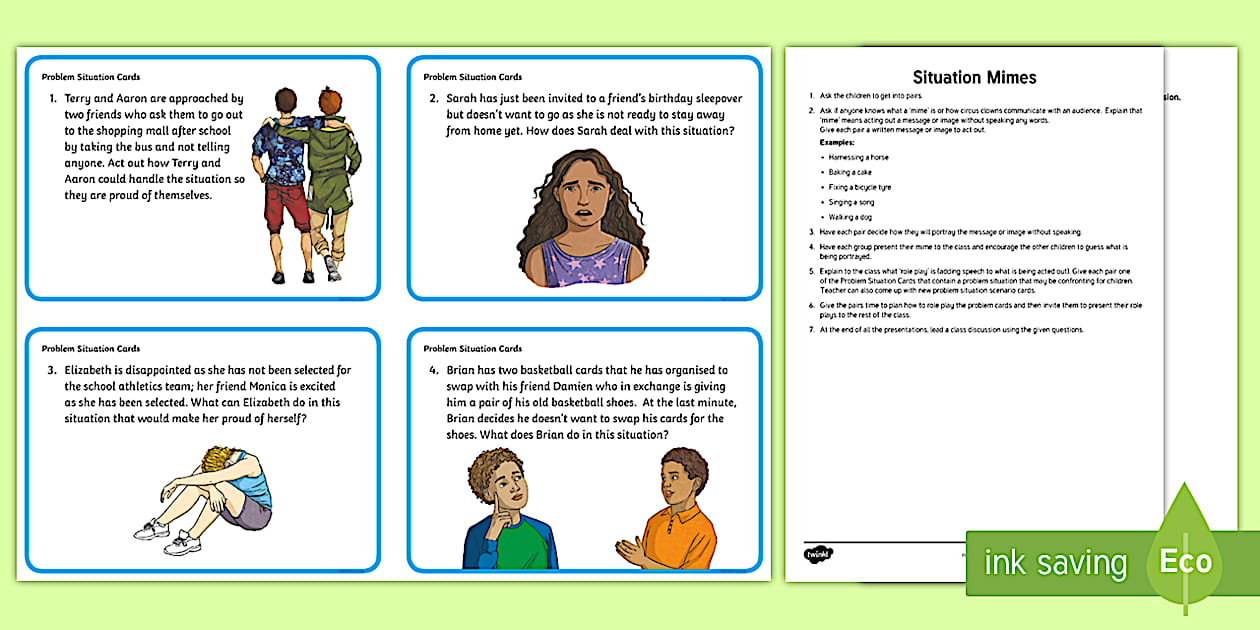 Situation Mimes Activity - Teaching Resources (teacher made)