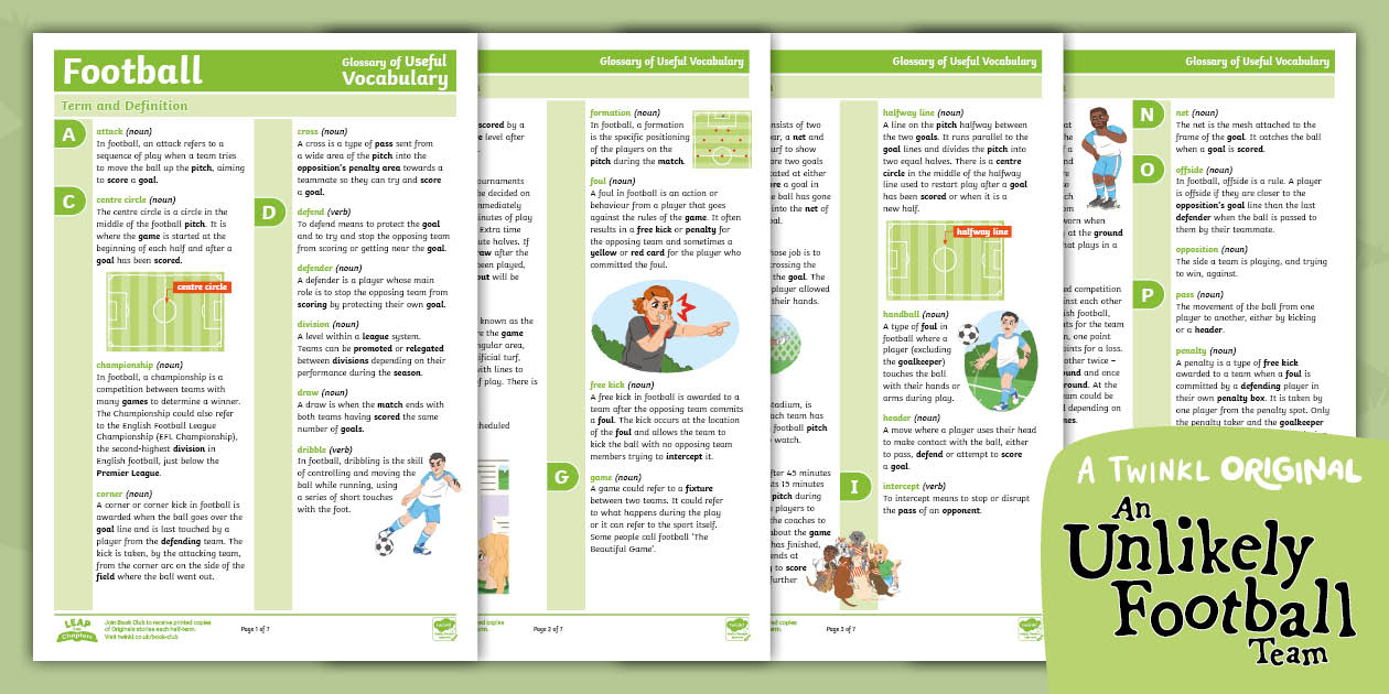 Football Vocabulary: Glossary of English Football Terms