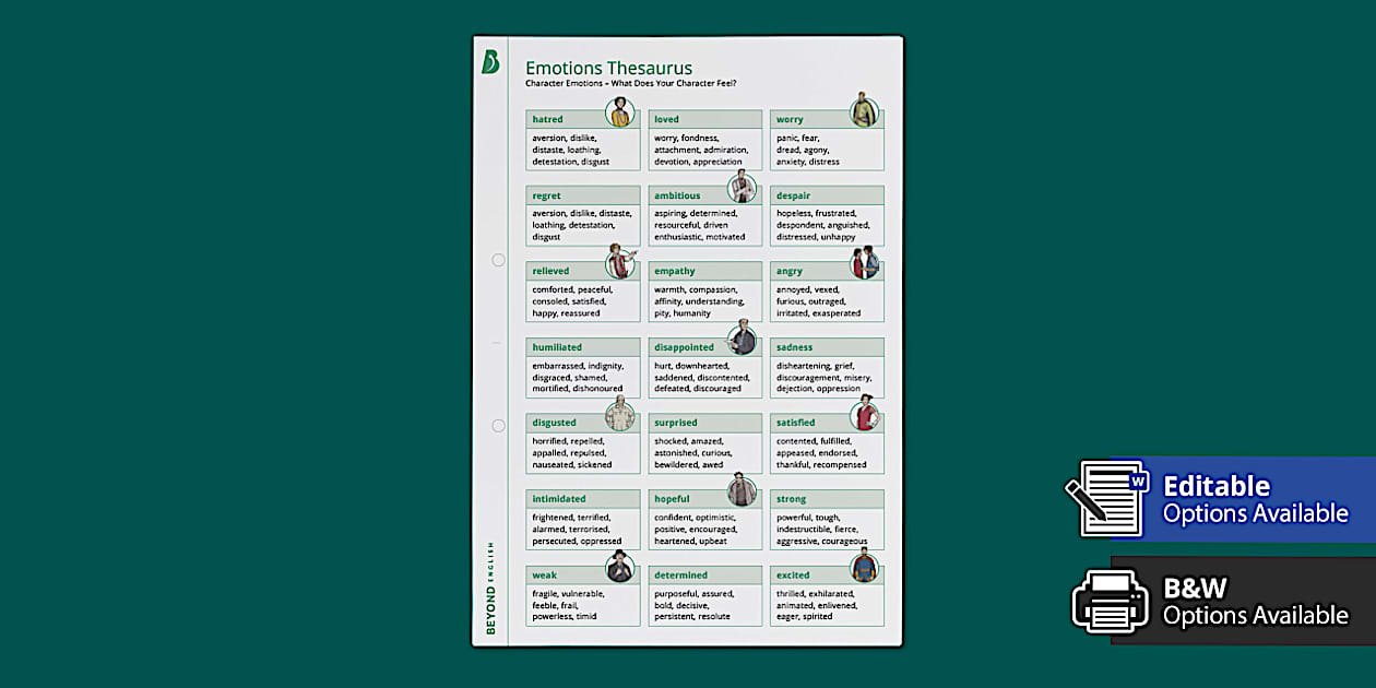 Character Emotions Thesaurus | GCSE English Literature