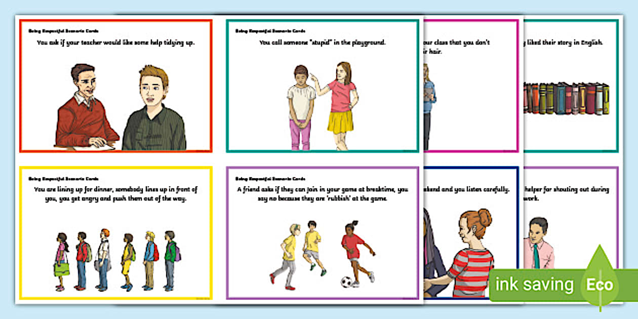 Editable Being Respectful Sorting Activity (teacher made)