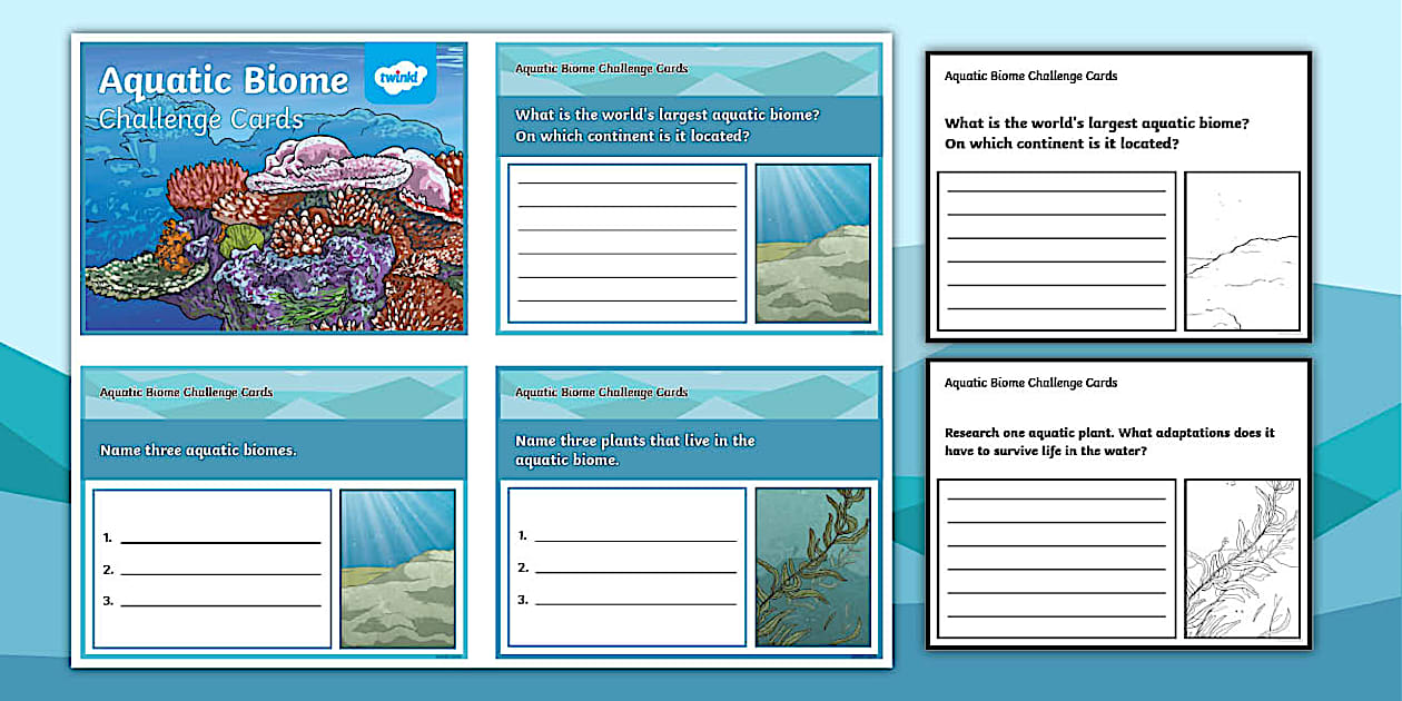 Aquatic Biome Challenge Cards (Teacher-Made) - Twinkl