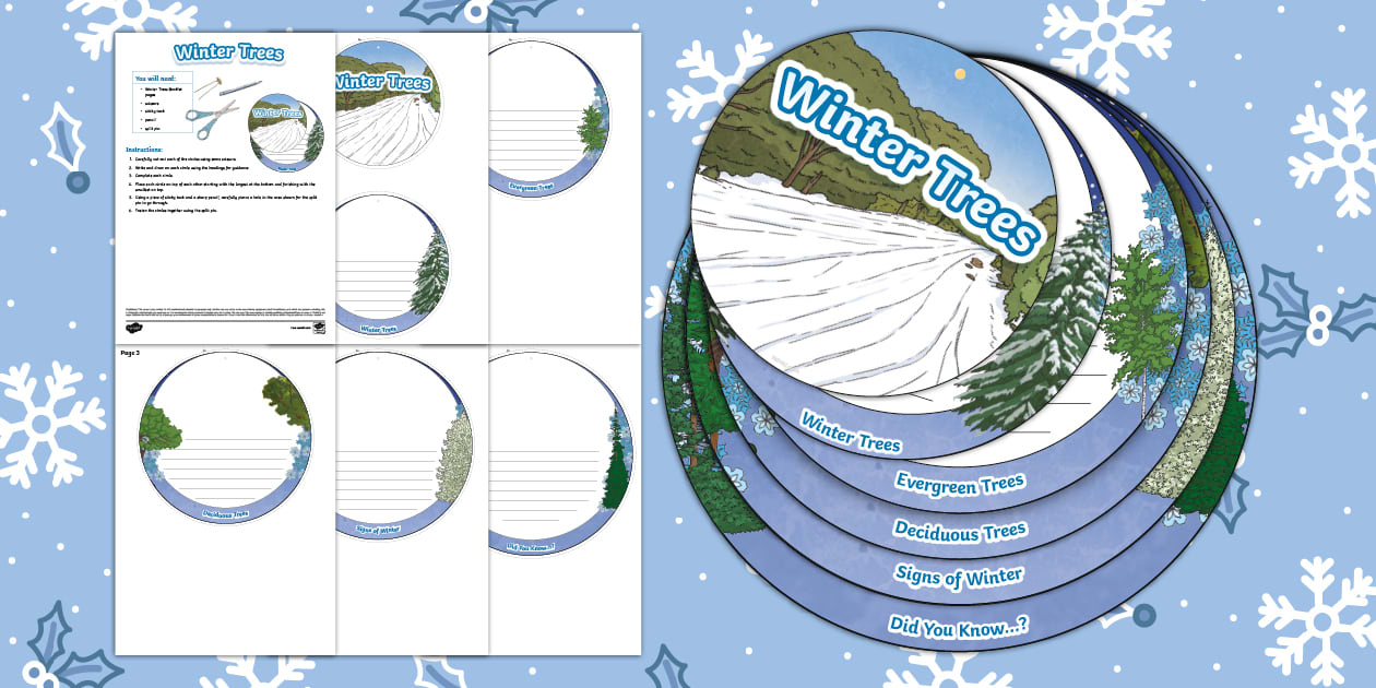Winter Trees Circles Booklet - Twinkl English (teacher made)